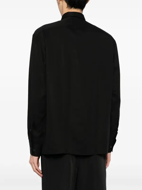 BOSS Long Sleeve Cotton Shirt - Black