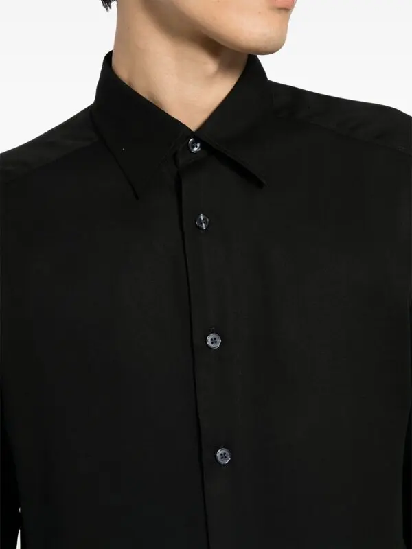 BOSS Long Sleeve Cotton Shirt - Black