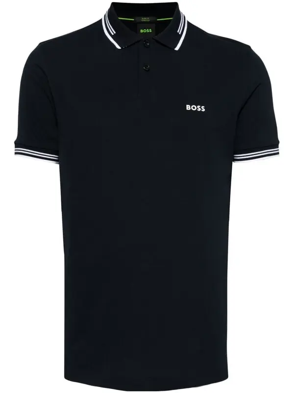 BOSS Logo-print Polo Shirt - Blue