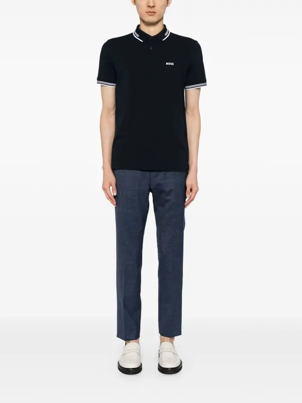 BOSS Logo-print Polo Shirt - Blue