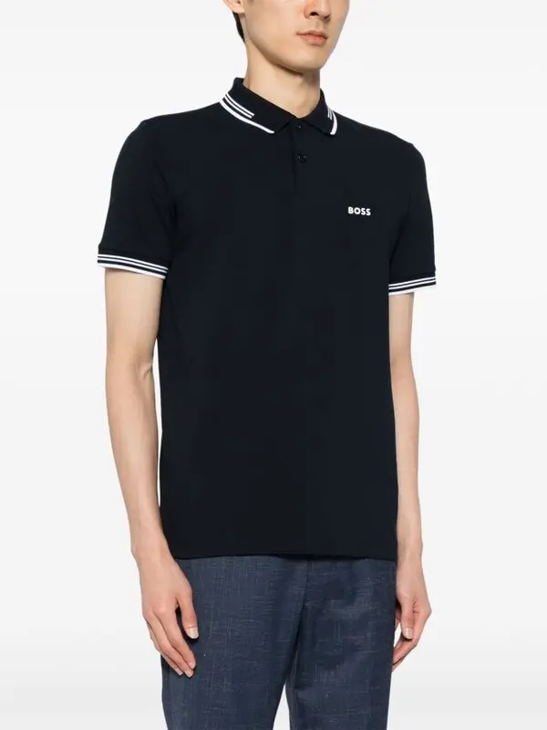 BOSS Logo-print Polo Shirt - Blue