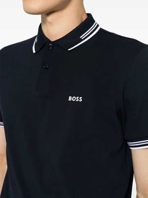 BOSS Logo-print Polo Shirt - Blue