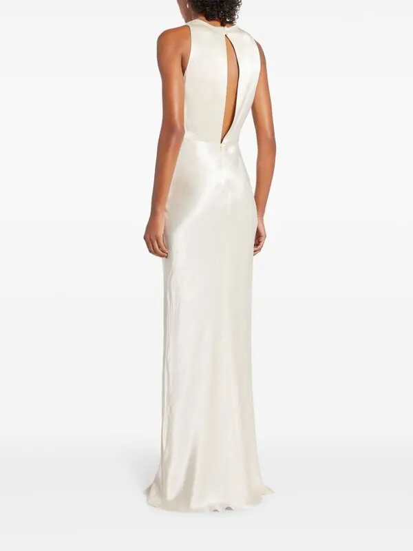 silk cowl-neck backless maxi dress Meshki - Jade Cowl Neck Backless Maxi Dress