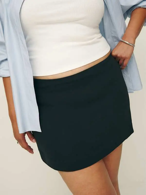 REFORMATION Carla Mini Skirt - Black