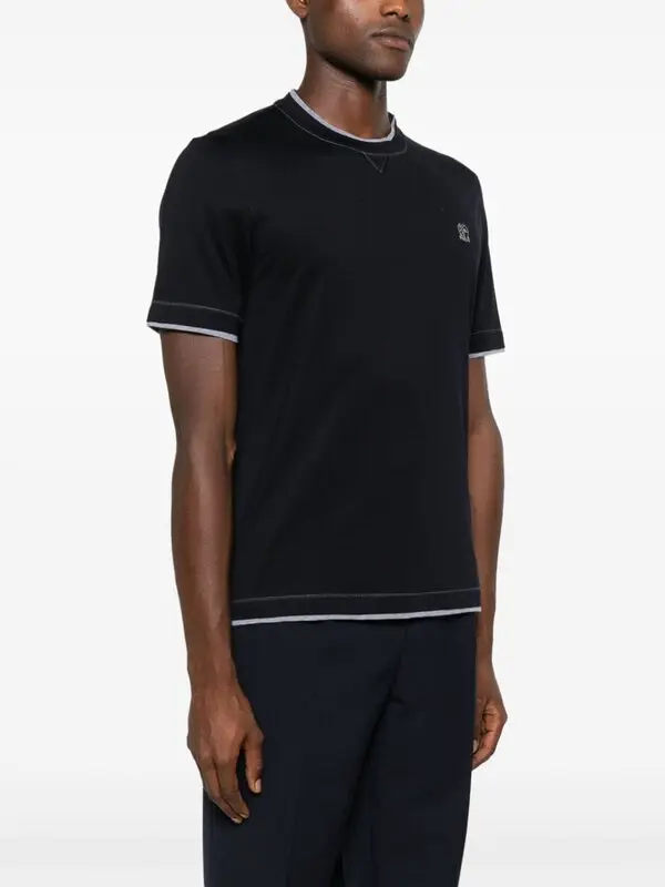 Brunello Cucinelli Logo-embroidered T-shirt
