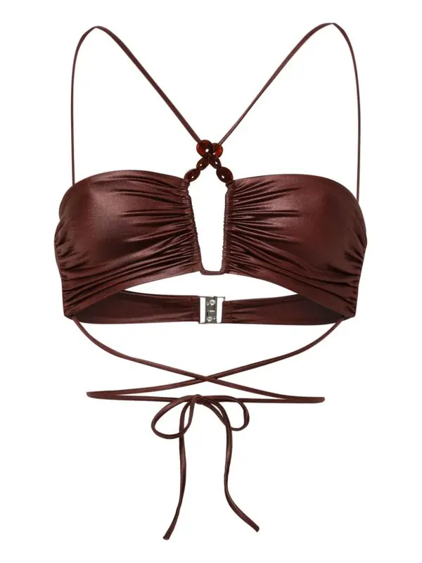 Magda Butrym Chocolate Halterneck Bikini Top - Brown