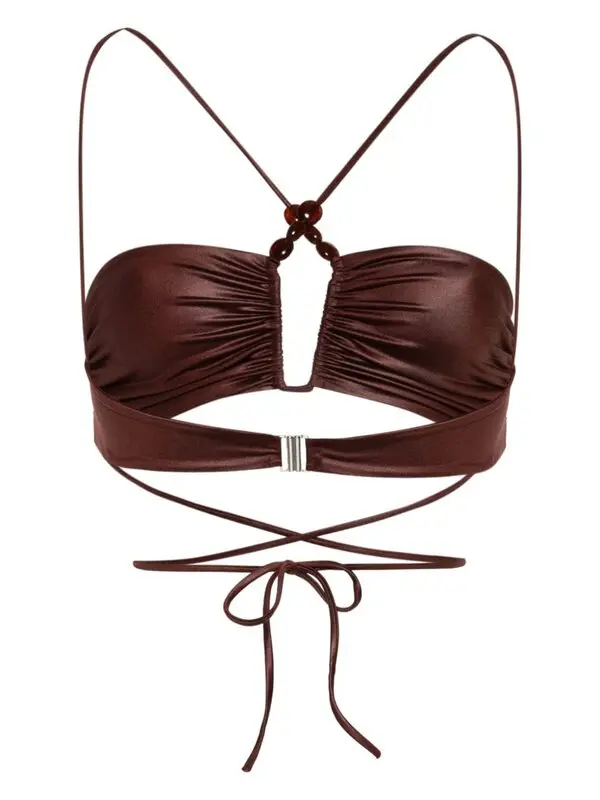 Magda Butrym Chocolate Halterneck Bikini Top