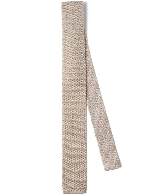 Brunello Cucinelli Knitted Silk Tie - Neutrals