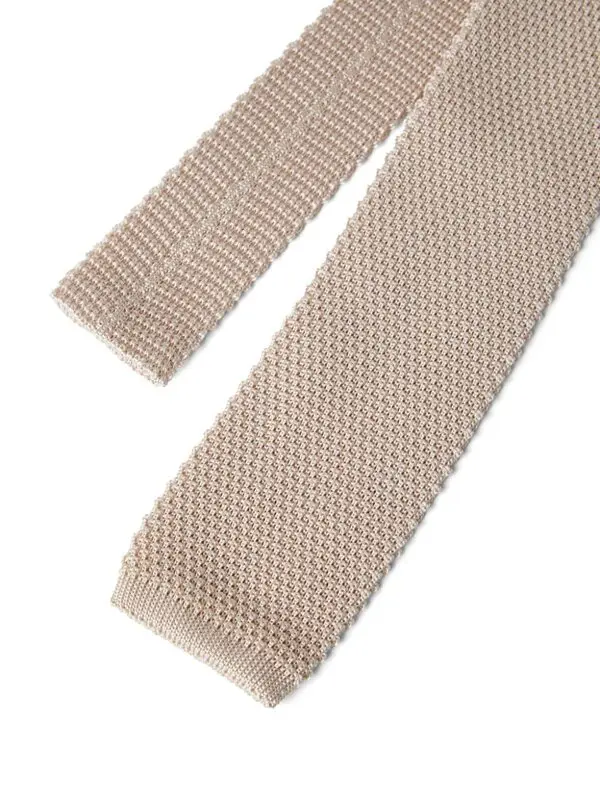 Brunello Cucinelli Knitted Silk Tie - Neutrals