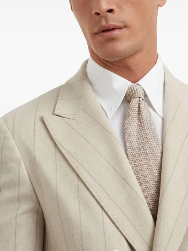 Brunello Cucinelli Knitted Silk Tie - Neutrals