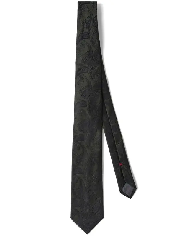 Brunello Cucinelli Jacquard Silk Tie - Green
