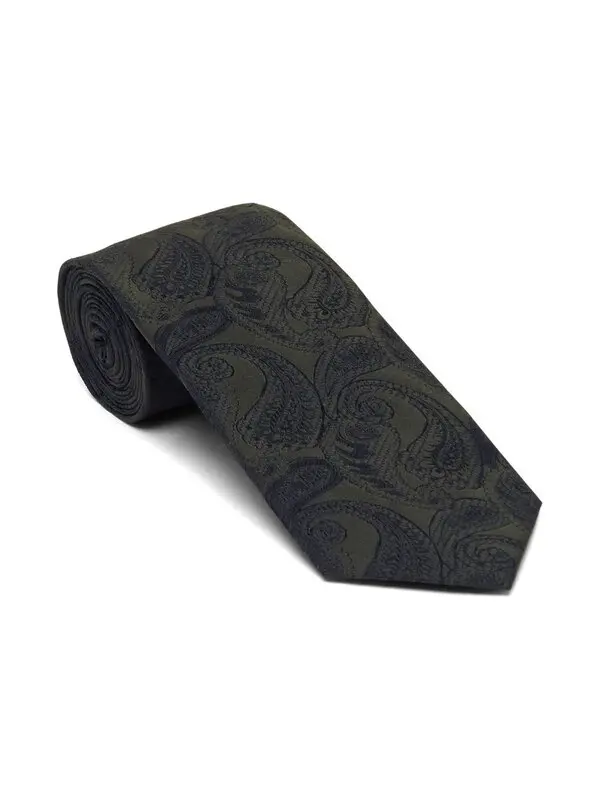 Brunello Cucinelli Jacquard Silk Tie - Green