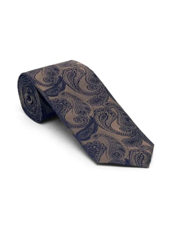 Brunello Cucinelli Jacquard Silk Neck Tie - Brown
