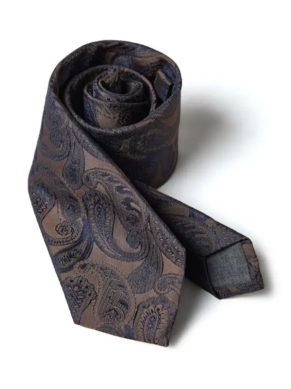 Brunello Cucinelli Jacquard Silk Neck Tie - Brown