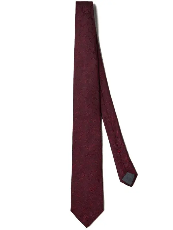 Brunello Cucinelli Jacquard Silk Neck Tie - Red