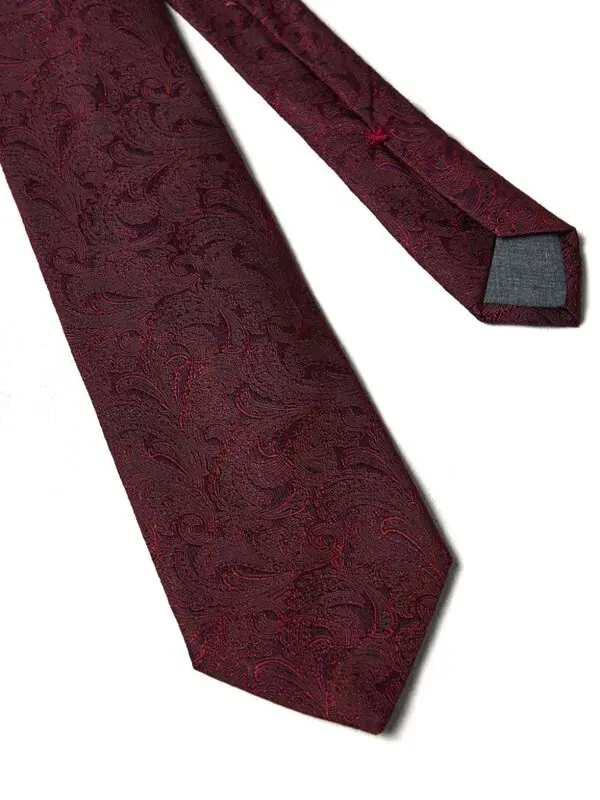 Brunello Cucinelli Jacquard Silk Neck Tie - Red
