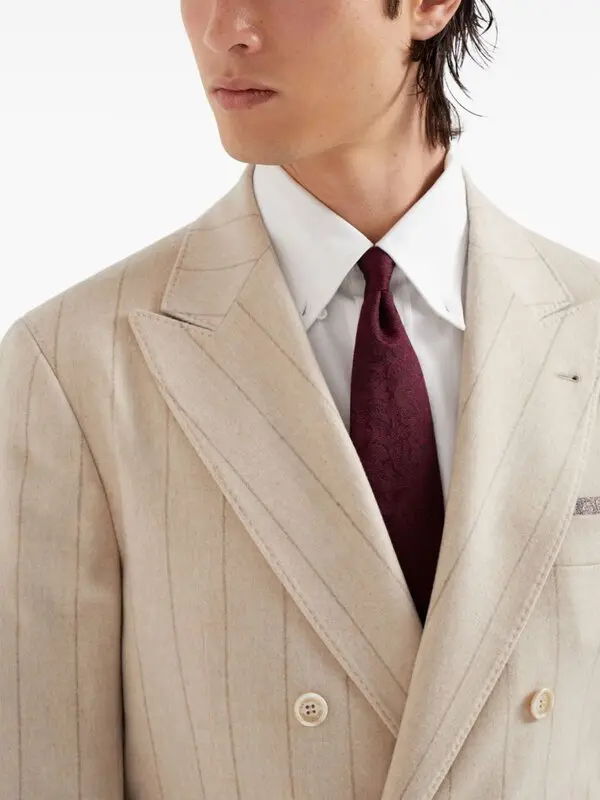 Brunello Cucinelli Jacquard Silk Neck Tie - Red
