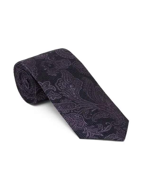 Brunello Cucinelli Jacquard Neck Tie - Purple