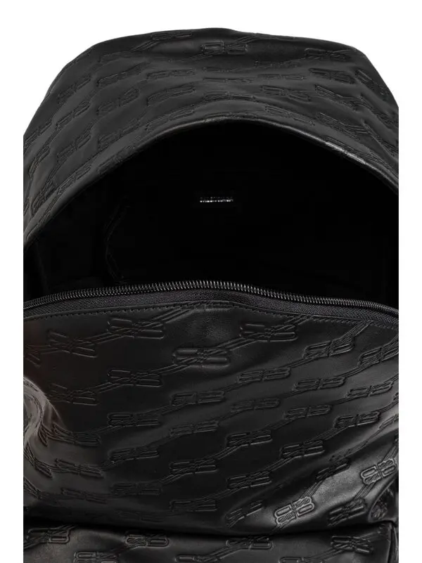 Balenciaga Bb Logo Embossed Leather Backpack