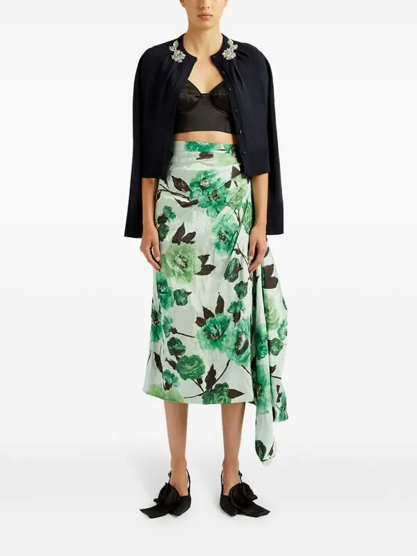Erdem Draped-detail Cardigan - Blue