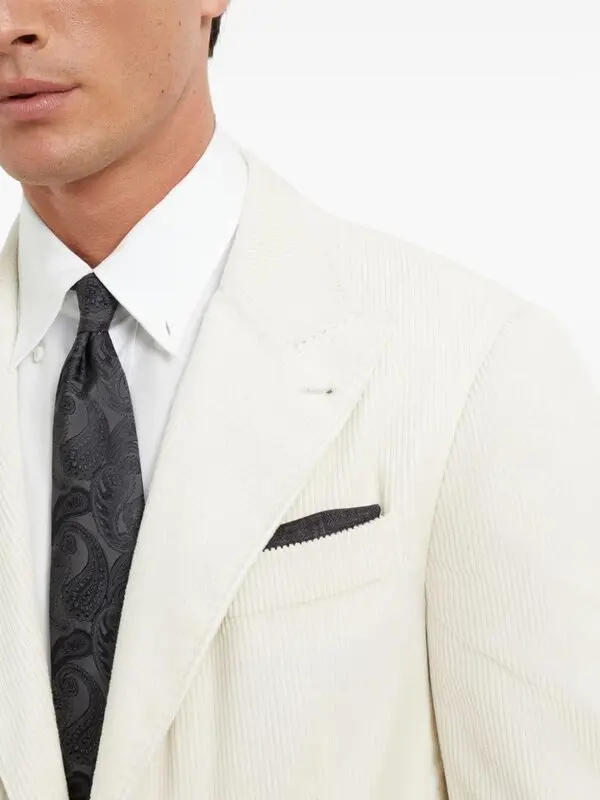 Brunello Cucinelli Embroidered Silk Pocket Square - Black