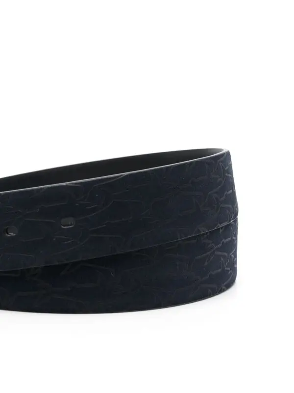 Paul & Shark Logo-debossed Belt - Blue