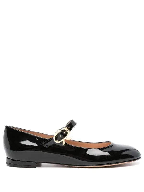 GIANVITO ROSSI Mary Ribbon Ballet Flats