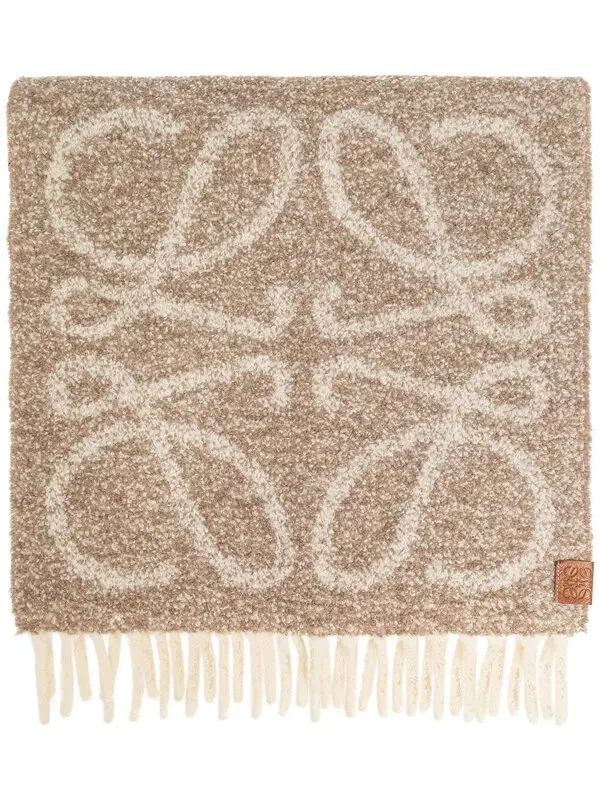 Loewe Anagram Scarf - Neutrals