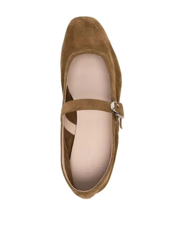 Le Monde Beryl 10mm Suede Mary Jane Ballerina - Brown