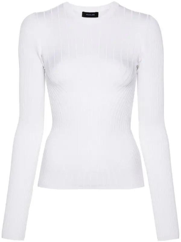 MUGLER Knit Top - White