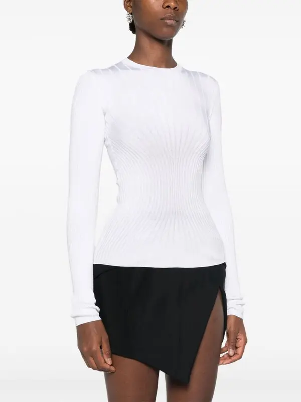 MUGLER Knit Top - White