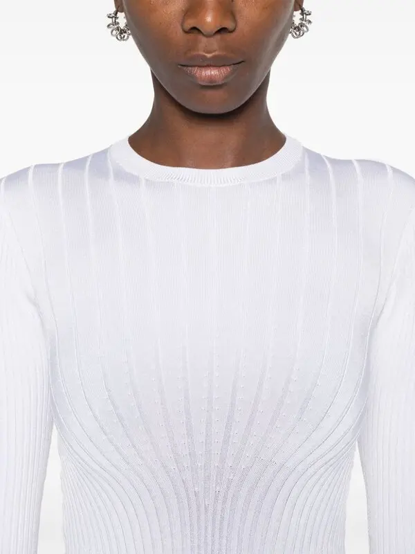 MUGLER Knit Top - White