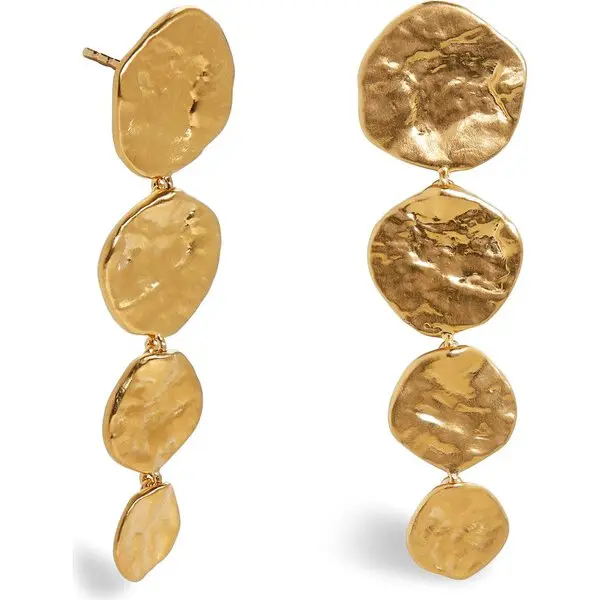 Monica Vinader Capri Disc Cocktail Drop Earrings - 18ct Gold Vermeil