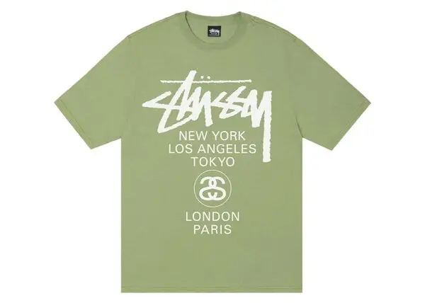 StÜssy World Tour Tee Shirt - Moss