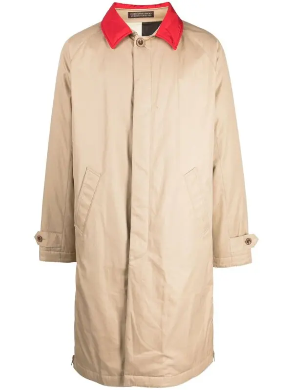 Undercover X Fragment Contrasting-collar Cotton Raincoat - Neutrals