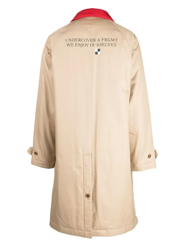 Undercover X Fragment Contrasting-collar Cotton Raincoat - Neutrals