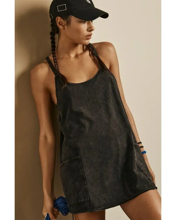 Free People Hot Shot Romper Dress - Black
