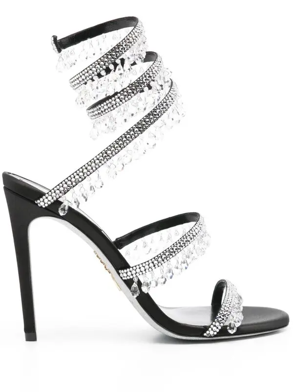Rene Caovilla 105mm Cleo Sandals - Black