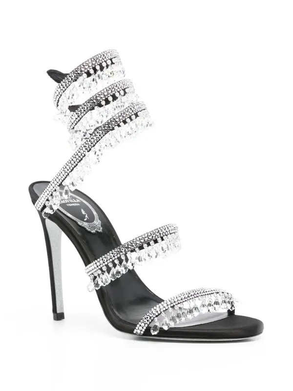 Rene Caovilla 105mm Cleo Sandals - Black