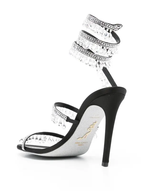 Rene Caovilla 105mm Cleo Sandals - Black