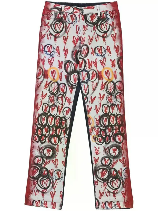 CHARLES JEFFREY Painted Art Jeans - Grey