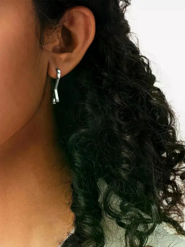 AMI Paris De Coeur Hoop Earrings In Brass - Silver
