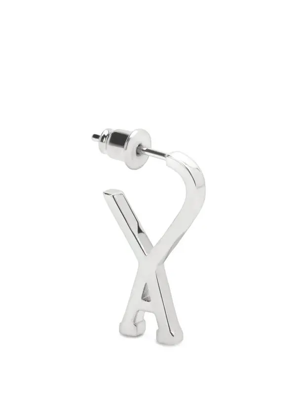 AMI Paris De Coeur Hoop Earrings In Brass - Silver
