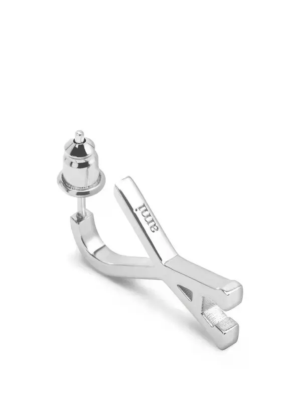 AMI Paris De Coeur Hoop Earrings In Brass - Silver