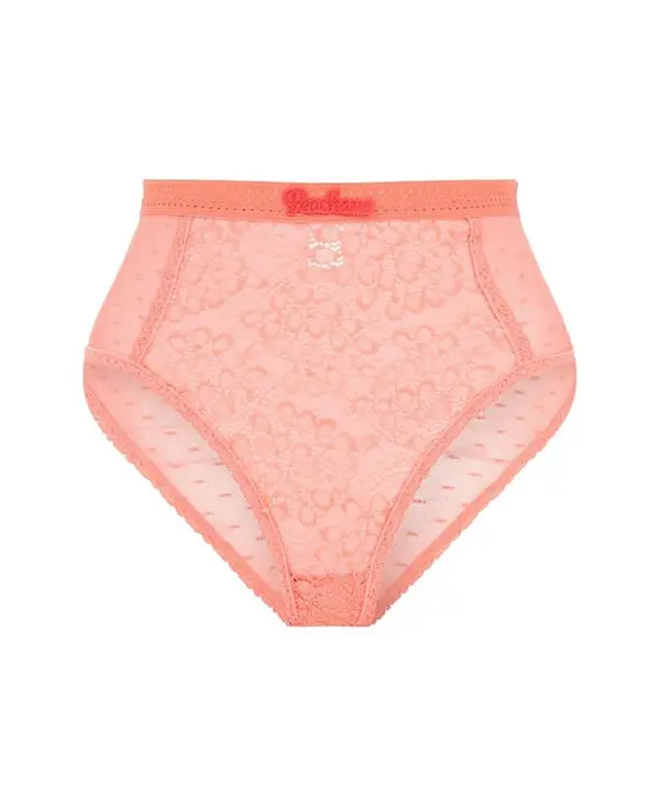 PEACHAUS Betony Recycled-tulle High-rise Underwear - Canyon Peach