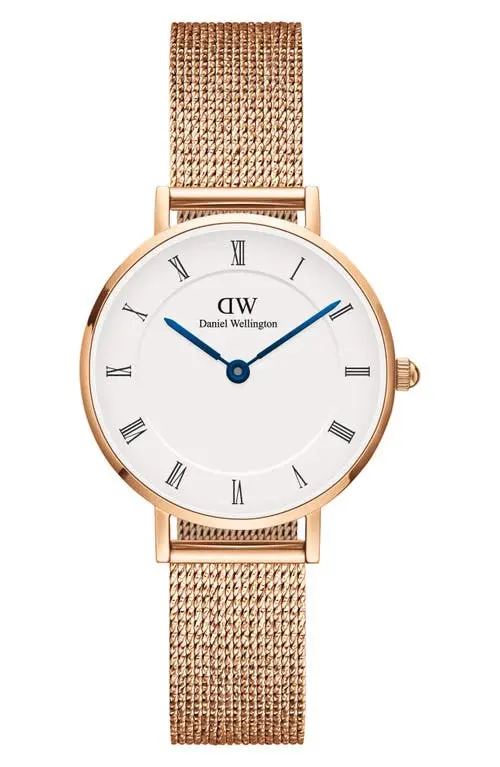 DANIEL WELLINGTON Petite Mesh Strap Watch - Rose Gold