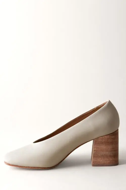 HUMA BLANCO Salvador Block Heel Pump - Bone