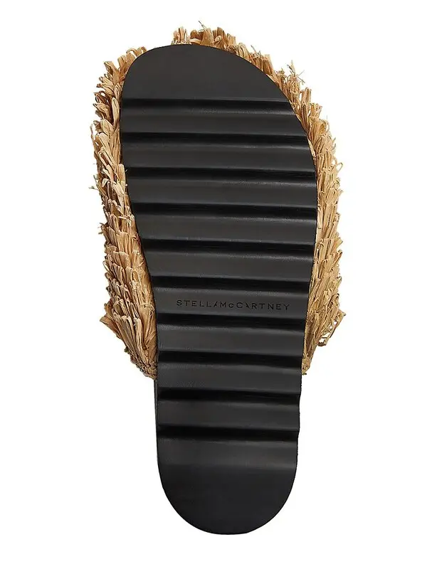 Stella McCartney Summer Loving Elyse Faria Fringed Raffia Mules