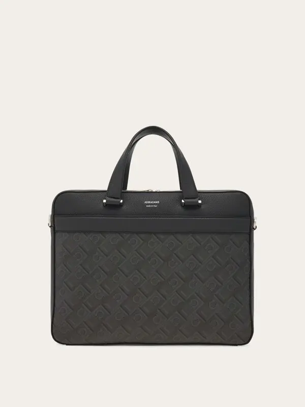FERRAGAMO Monogram Briefcase - Black