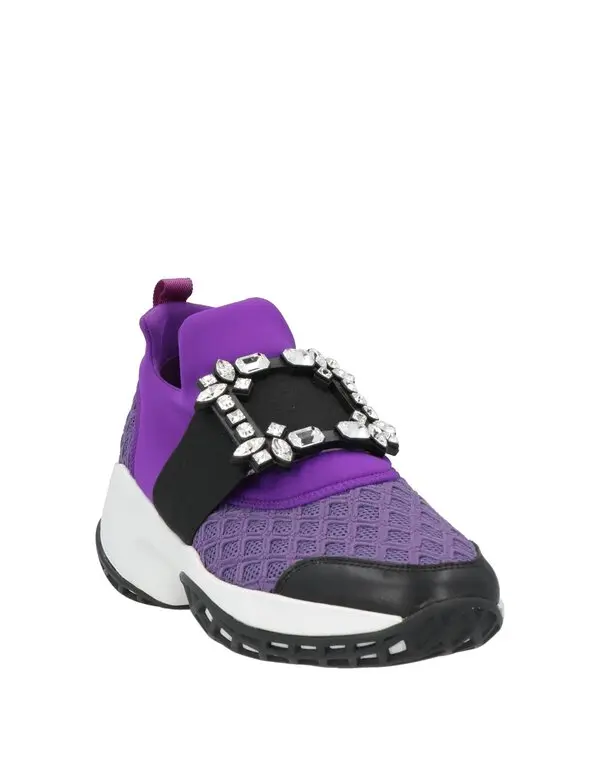 ROGER VIVIER Chunky Sneakers With Crystals - Purple
